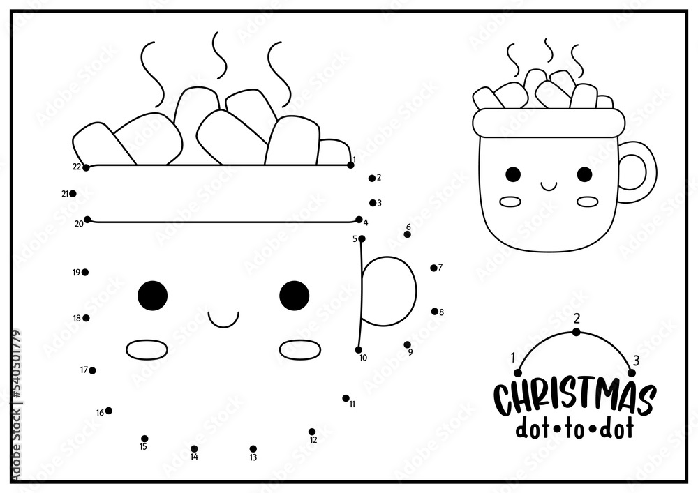 Vetor do Stock: Vector Christmas dot-to-dot and color activity with ...