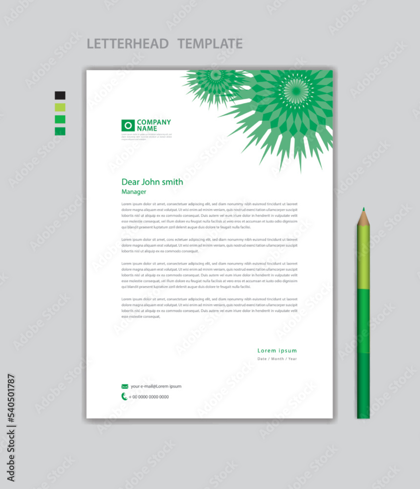 Creative Letterhead template vector, minimalist style, printing design ...