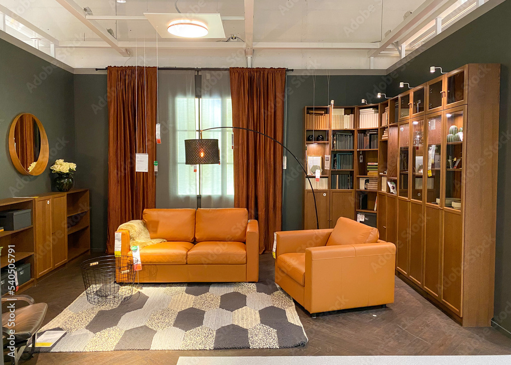 MOSCOW, RUSSIA - FEBRUARY 18, 2022: Simple Interior View of Living Room ...