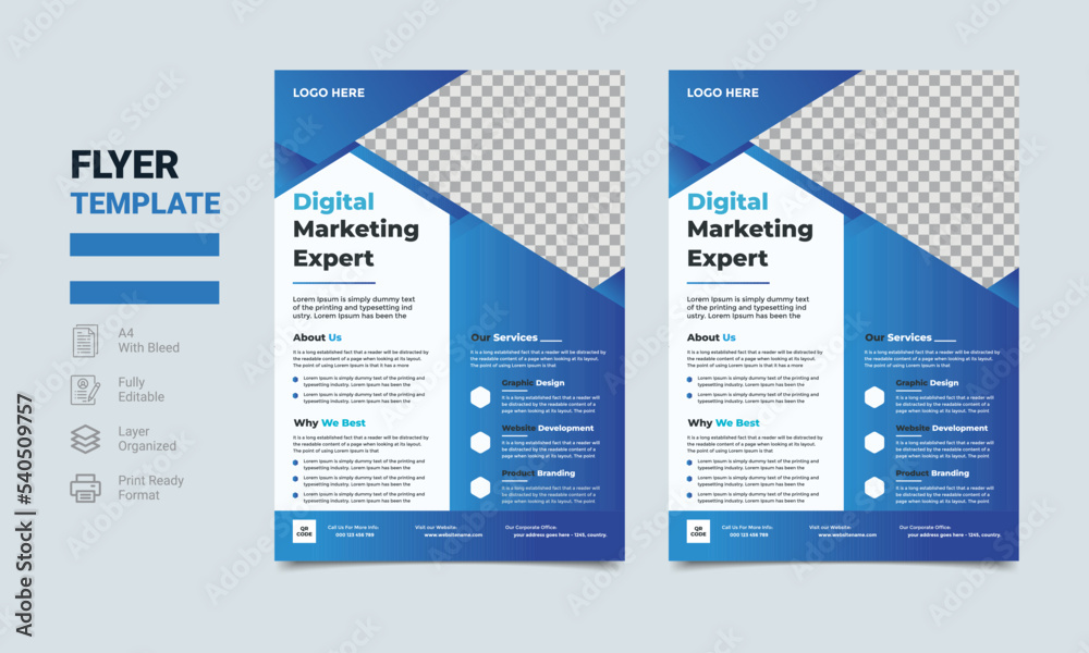 Corporate Business a4 paper size Flyer poster pamphlet brochure cover ...