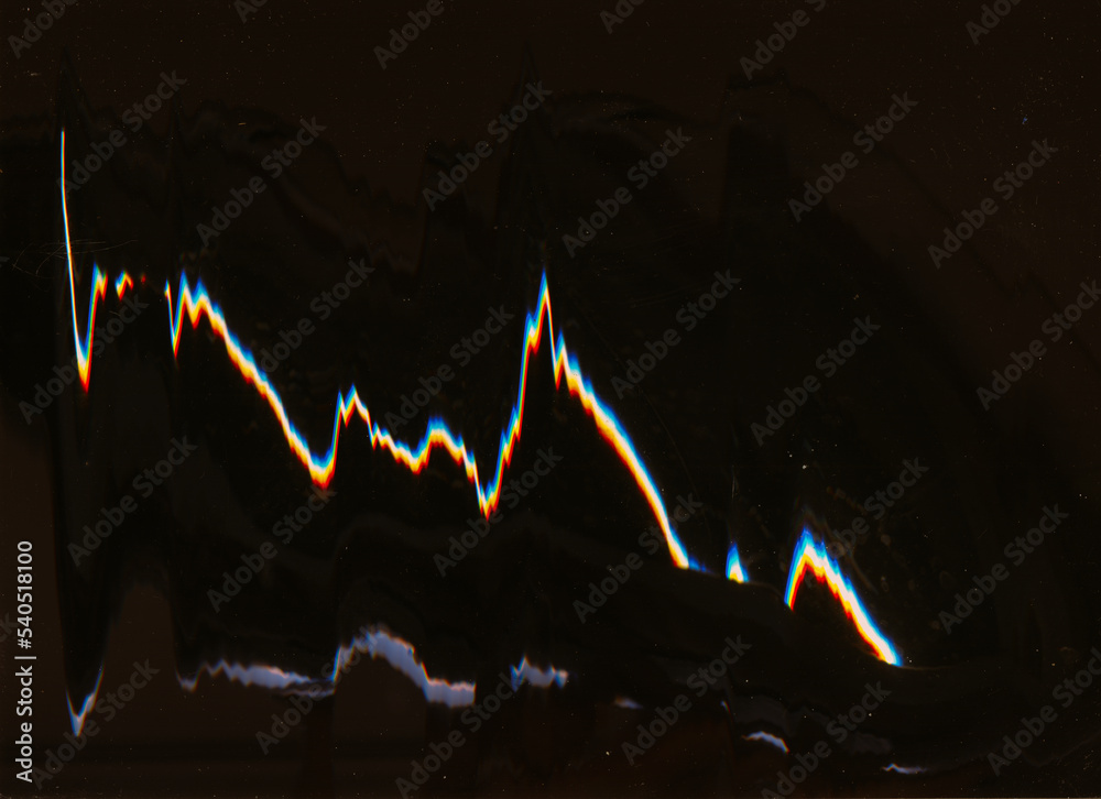 Distressed screen. Old film. Glitch texture. Blue orange white color ...