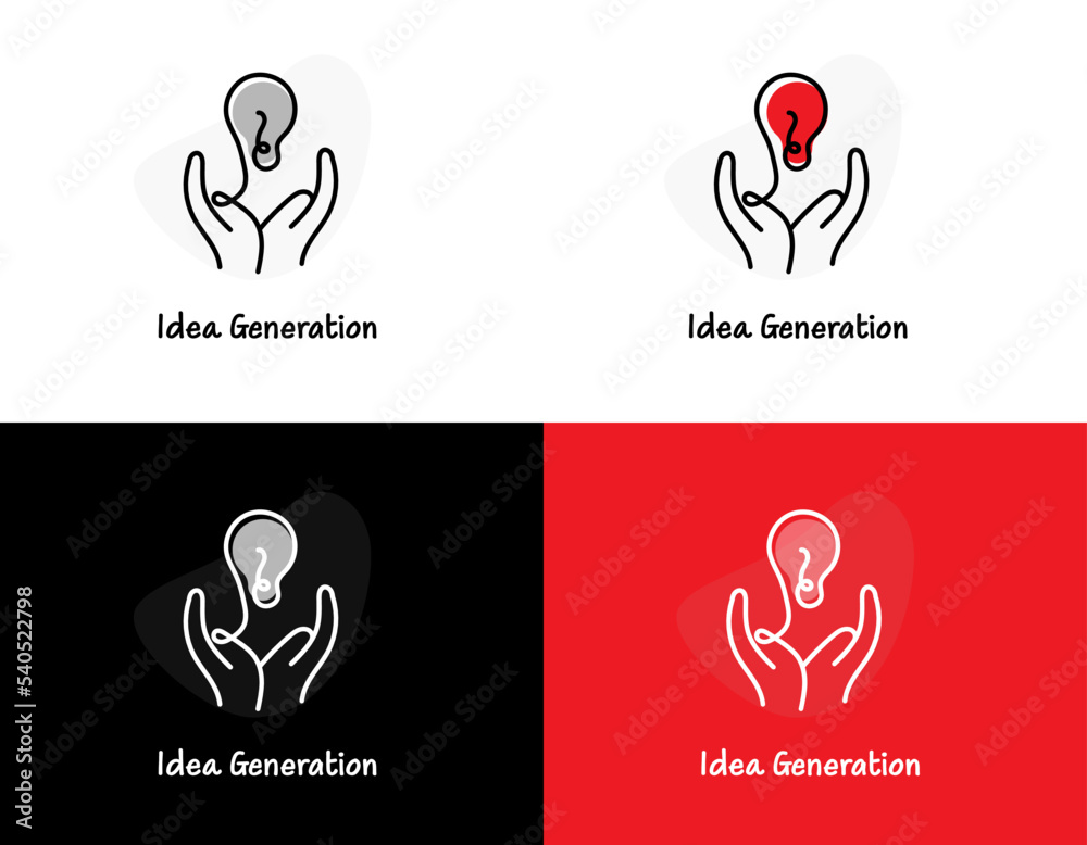 Idea generation vector line icon. Bulb monoline icon. Stock Vector ...