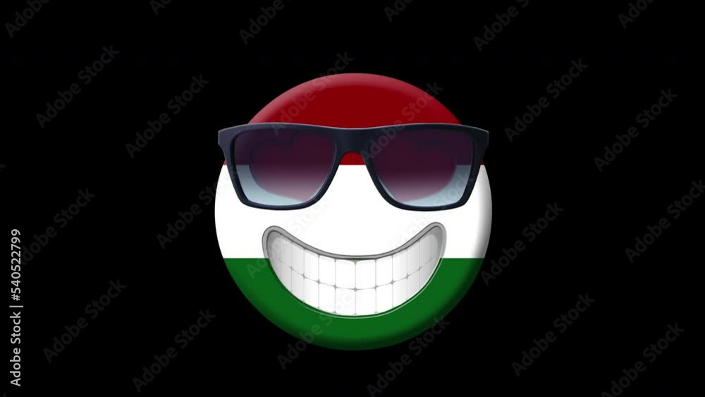 Hungary.Animation of smiling face with hungarian flag isolated by the ...