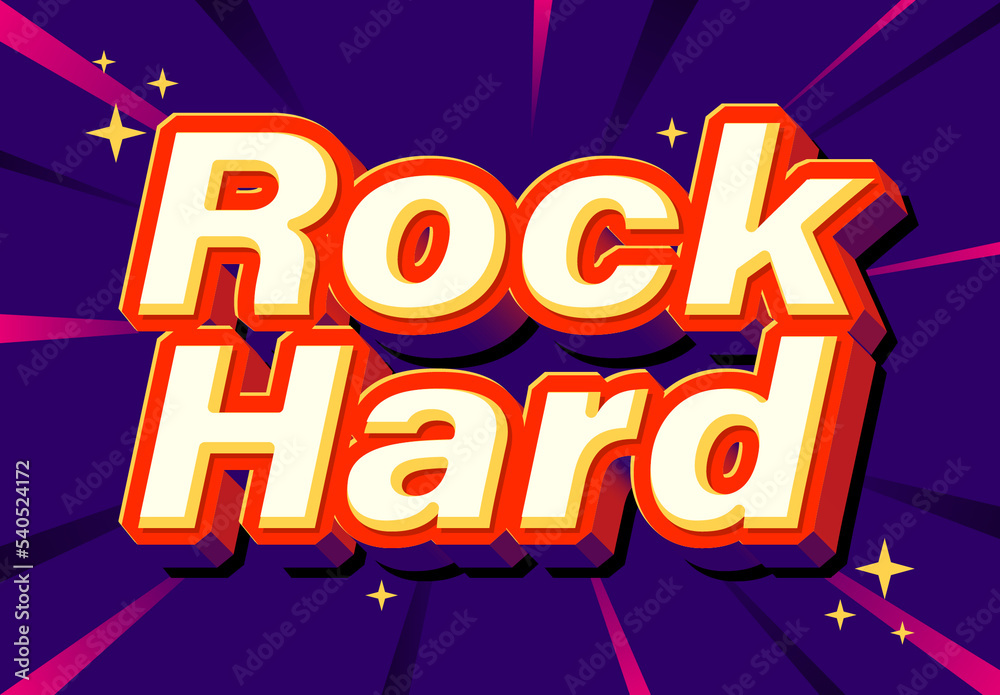 Bold Orange Rock Hard Modern 3D Pop Text Effect Stock Template | Adobe ...