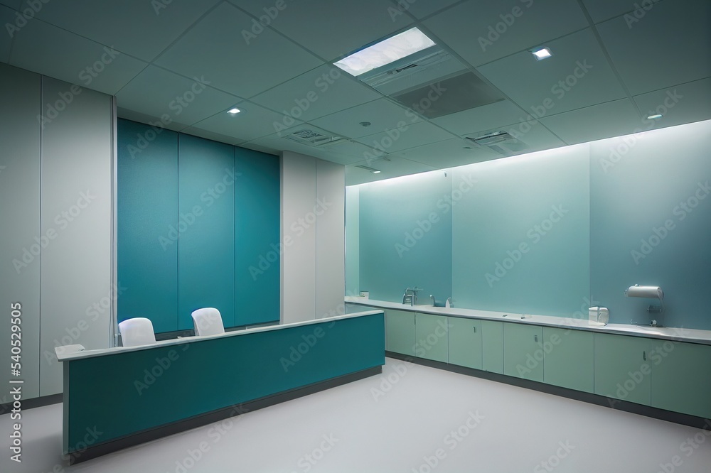 Empty medical office interior design. Doctor's consultation room in ...