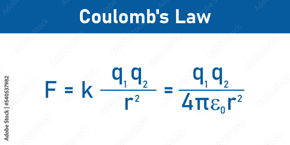 Vecteur Stock Coulomb’s law formula for electrostatic force between two ... Vecteur Stock Coulomb’s law formula for electrostatic force between two ...