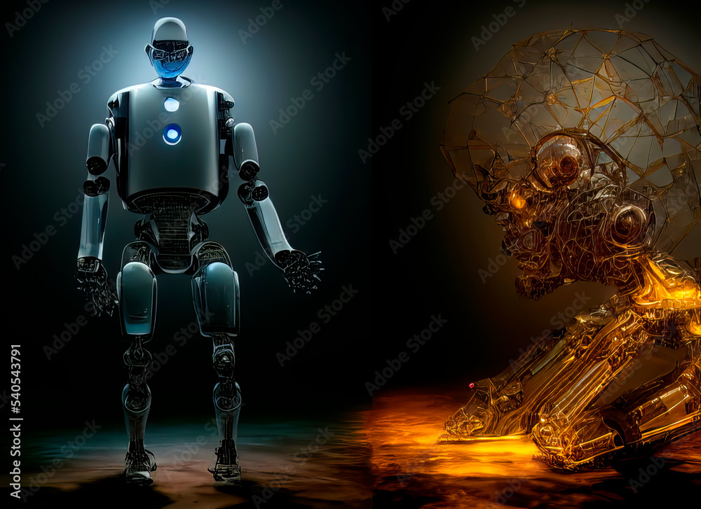 Robots. Futuristic interpretation Future 2025.Generation of robots ...