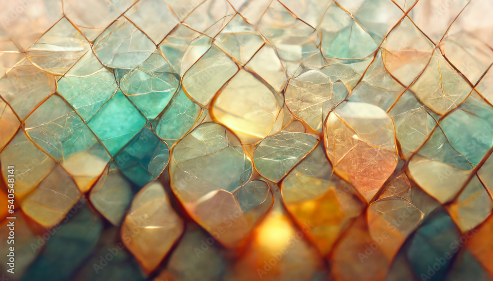 An abstract background of diamond 3D shapes in a colorful gradient of ...