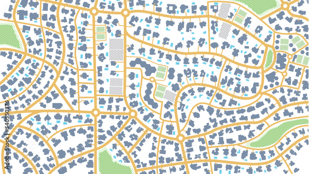 Vecteur Stock Map navigation to own house.View from above the map ...