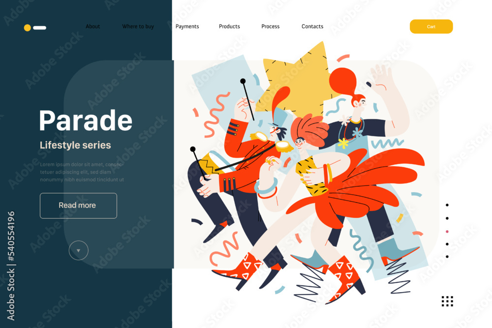 Lifestyle web template - Parade - modern flat vector illustration of ...