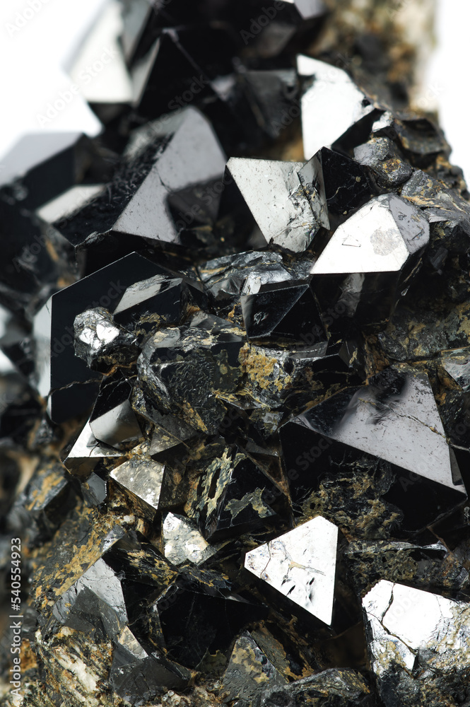 magnetite (natural magnet, iron ore) macro detail texture background ...