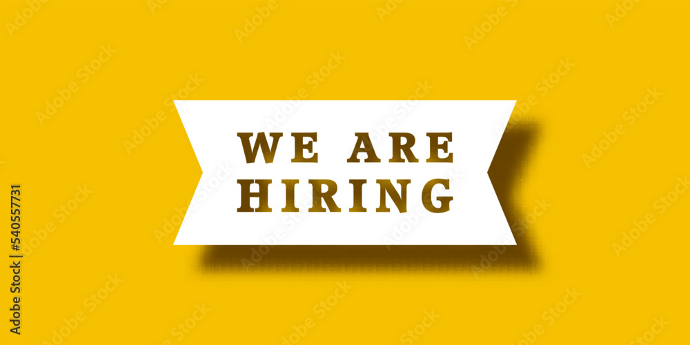 we are hiring on yellow spring background 3D Rendering Stock Vector ...