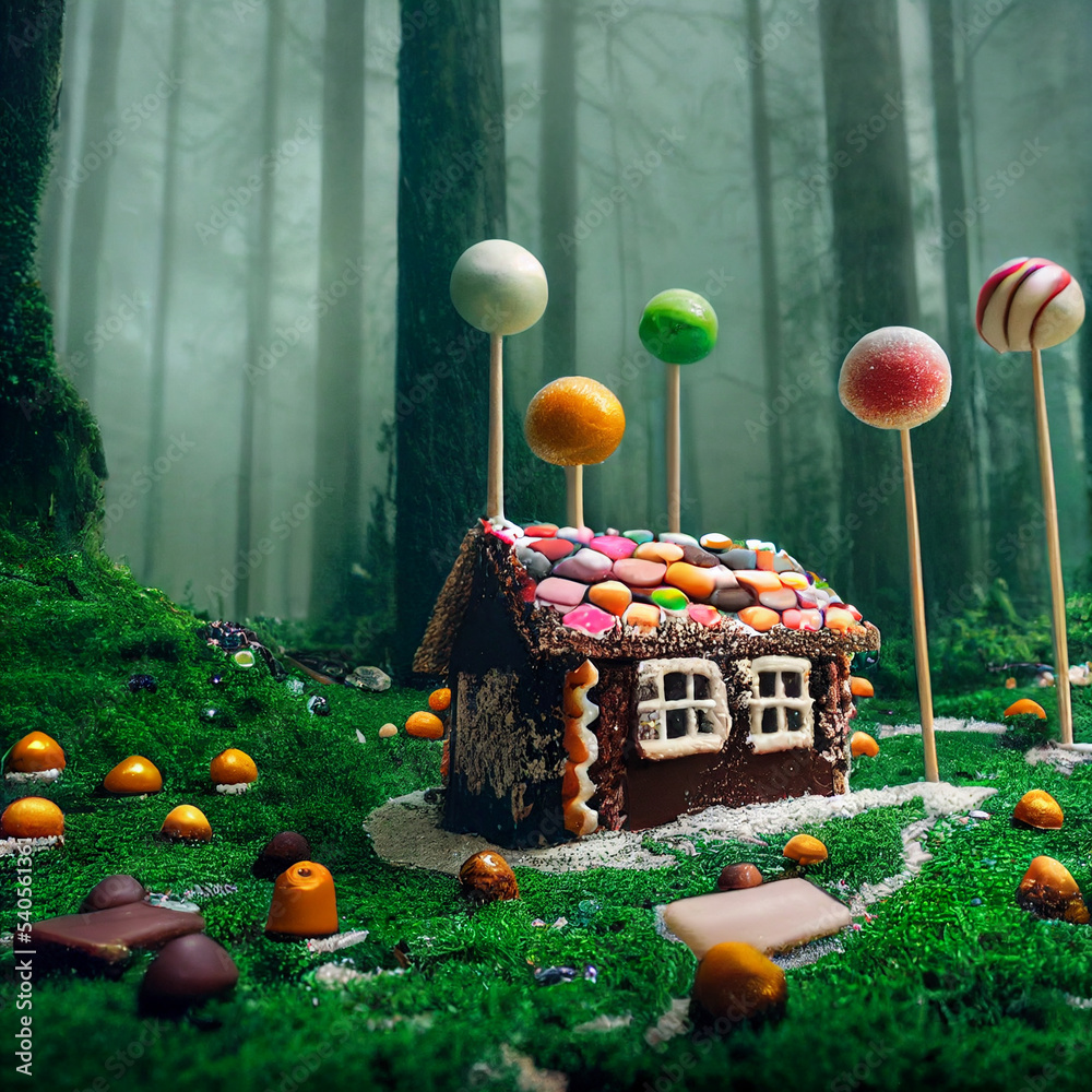 Candy House In Forest