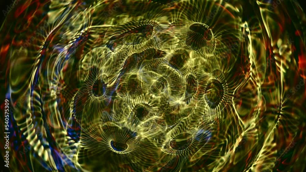 Awesome bg with magic particles float in liquid, light rays like laser ...