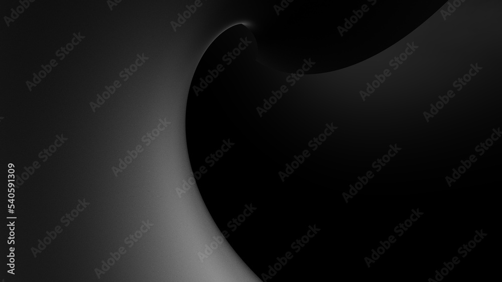 Metallic black twist surface under black background. Concept 3D CG of ...