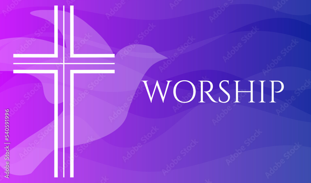 Worship Background Illustration With Cross and Pigeon Stock Vector ...
