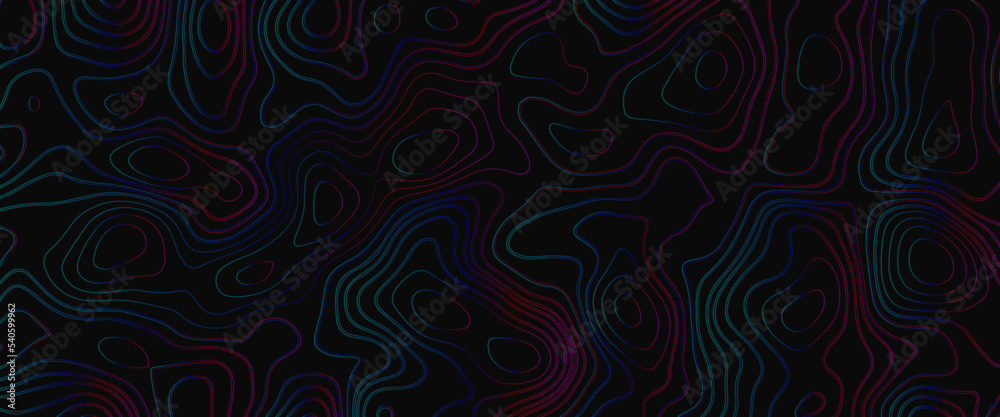Topographic multicolored linear background. Abstraction with place for text. Map line of ...