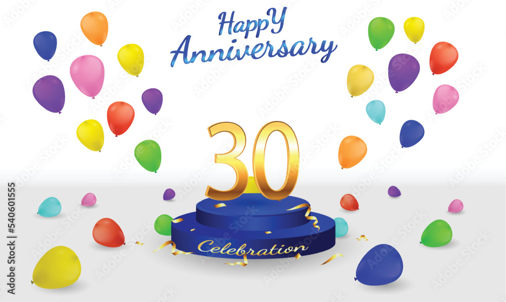 30 aniversary celebration background. 30th anniversary banner. 30 year ...