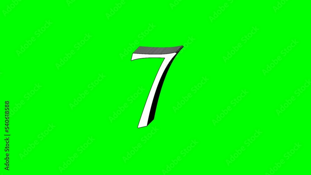 Countdown cartoon number animation from 10 ten to 1 one motion graphics ...