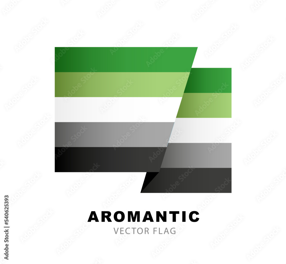 Flag of aromantic pride. A colorful logo of one of the LGBT flags ...