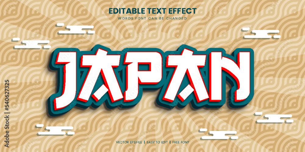 japan text effect with japanese background Stock Vector | Adobe Stock