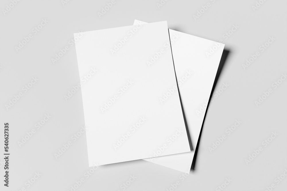 Realistic empty paper note template of A4 format with soft shadows ...