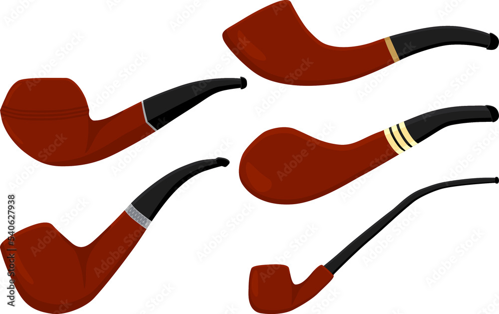 big set different types smoke pipes different size for tobacco Stock ...