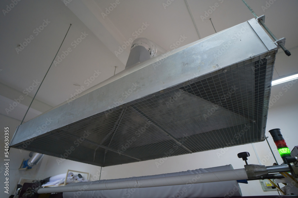 Extraction of harmful gases from the room through the ventilation pipes ...