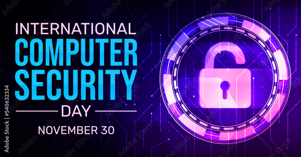 International Computer Security Day Background with Futuristic ...
