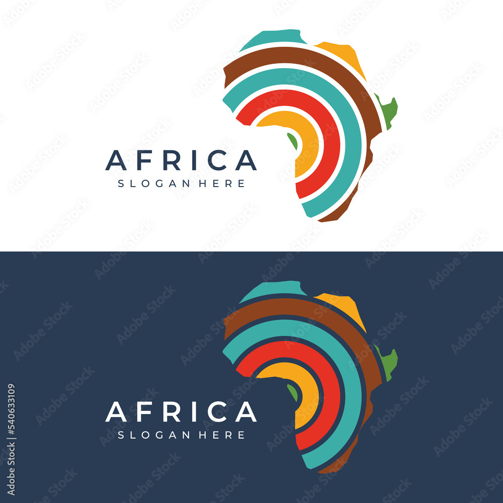 Abstract African continent map logo template design, africa travel and ...
