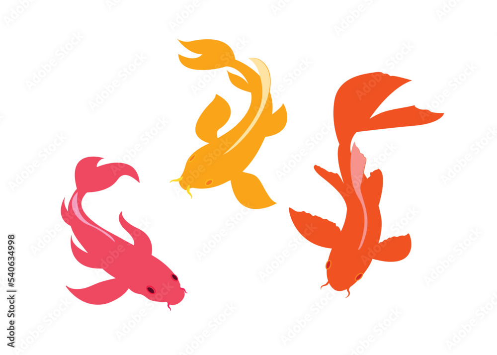 Koi carp posters.Pastel colors. Hand drawn linear painting. Koi Fish ...