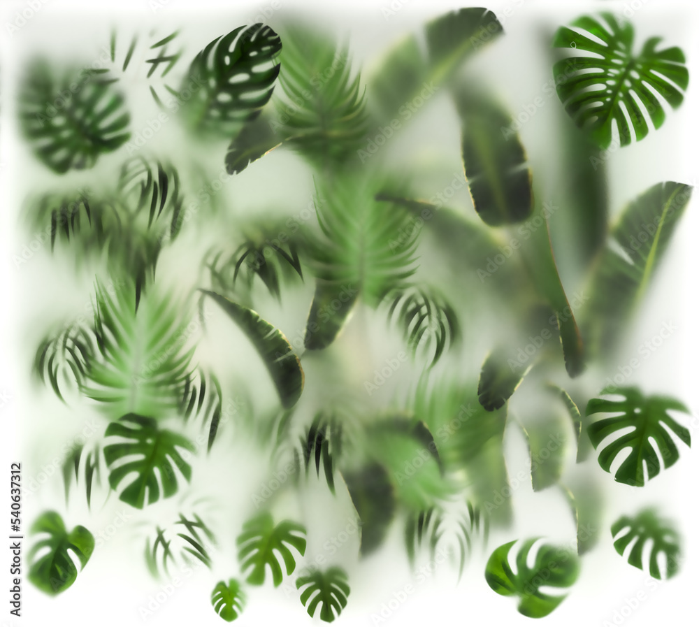 Plants behind a frosted glass with illumination, a 2800 x 2500 (h) mm ...
