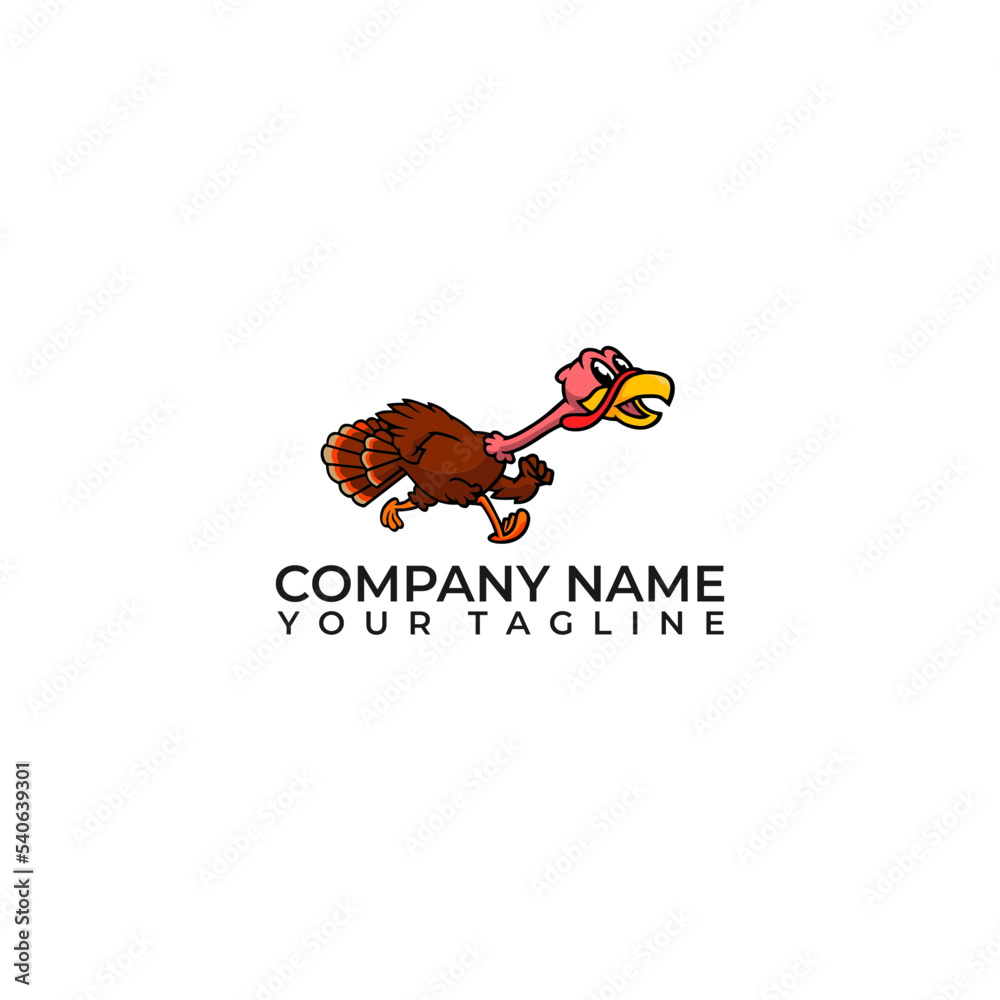 Running Turkey logo vector Stock Vector | Adobe Stock
