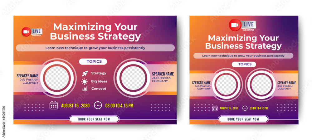 Invitation web banner to the online conference. Business webinar ...