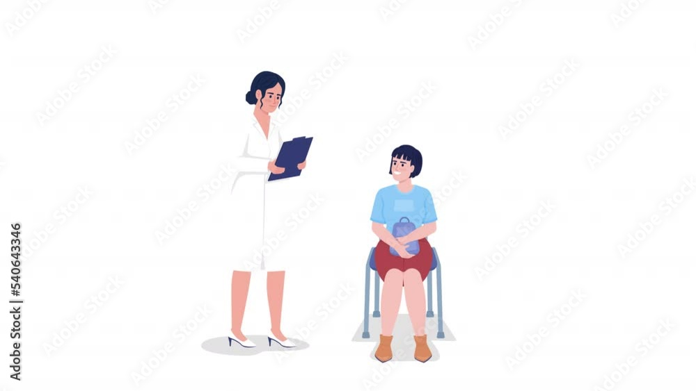 Animated doctor, patient characters. Regular health checkup ...