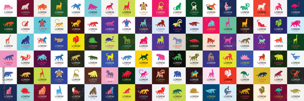 Animals logos collection. Animal logo set. Isolated on White background ...