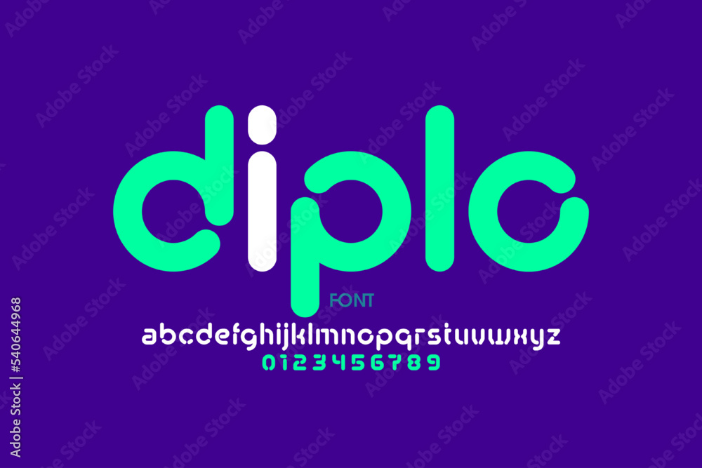 Modern lowercase style font design, alphabet letters and numbers vector ...