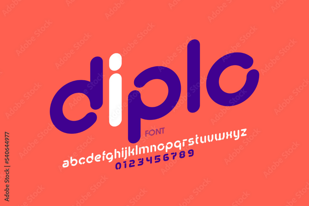 Modern lowercase style font design, alphabet letters and numbers vector ...