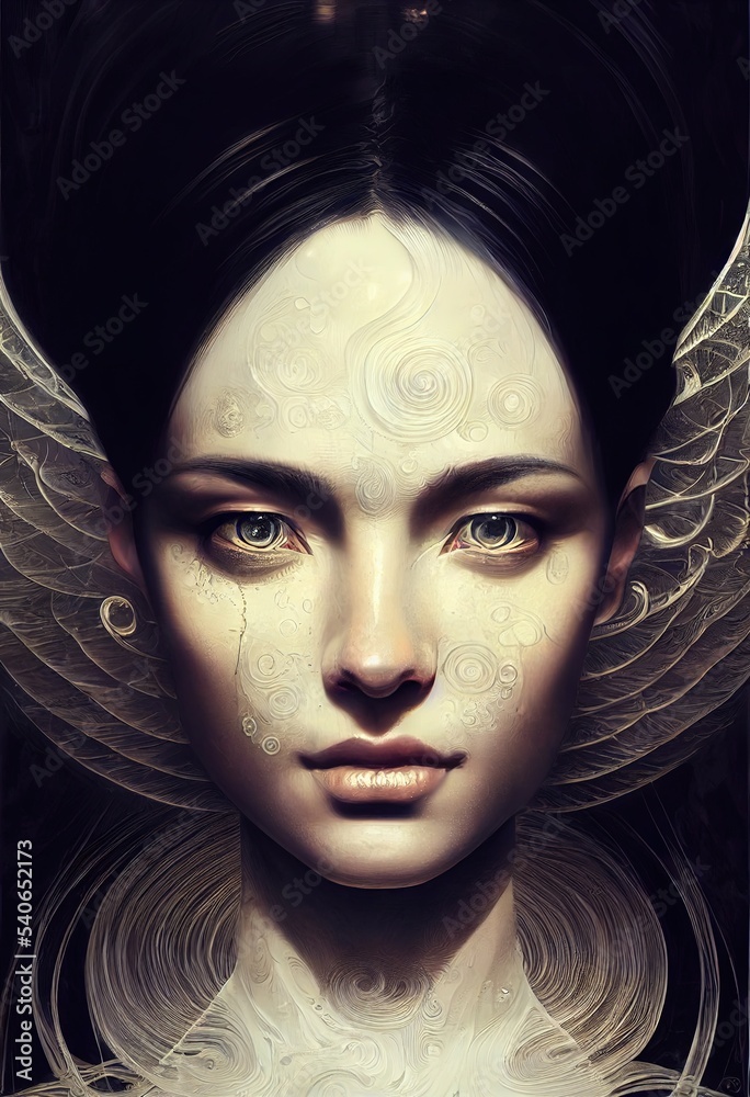 Epic Portrait of Beautiful Angel Mysterious Holy - Digital Art, 3D ...