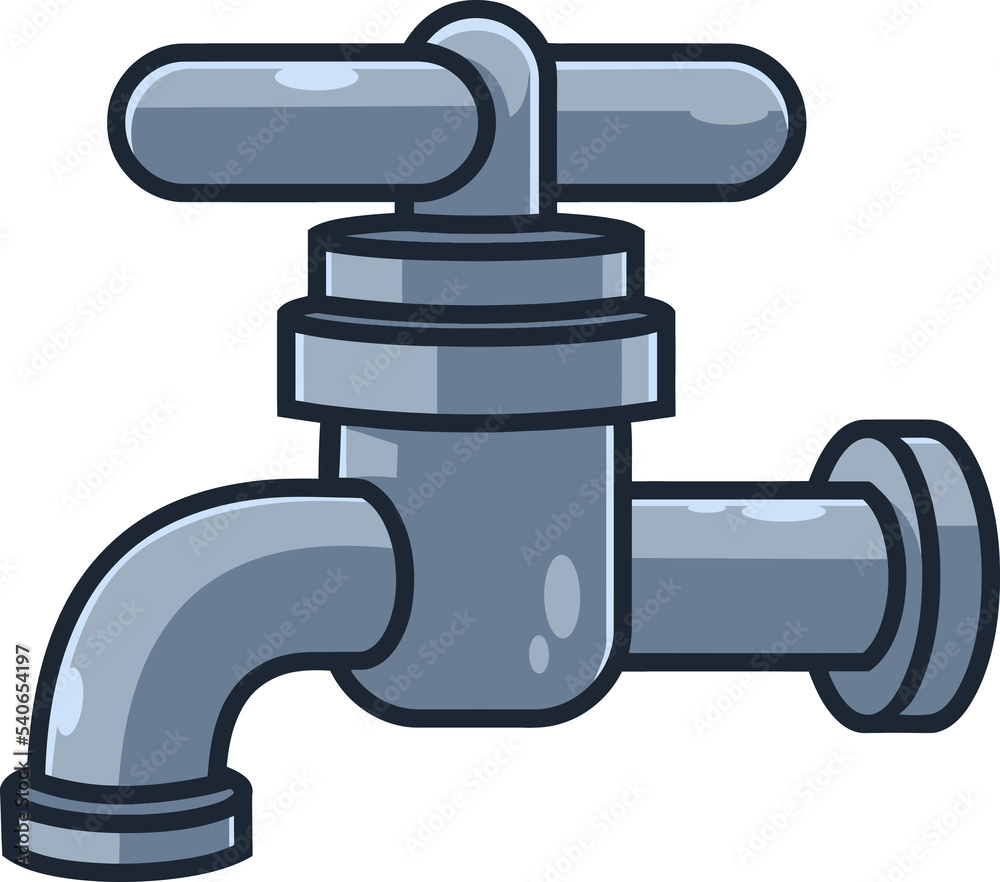 Cartoon Water Faucet. Hand Drawn Illustration Isolated On Transparent ...