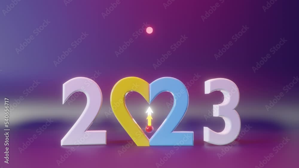 Countdown new year 2023 party time. Animation of new year celebration ...