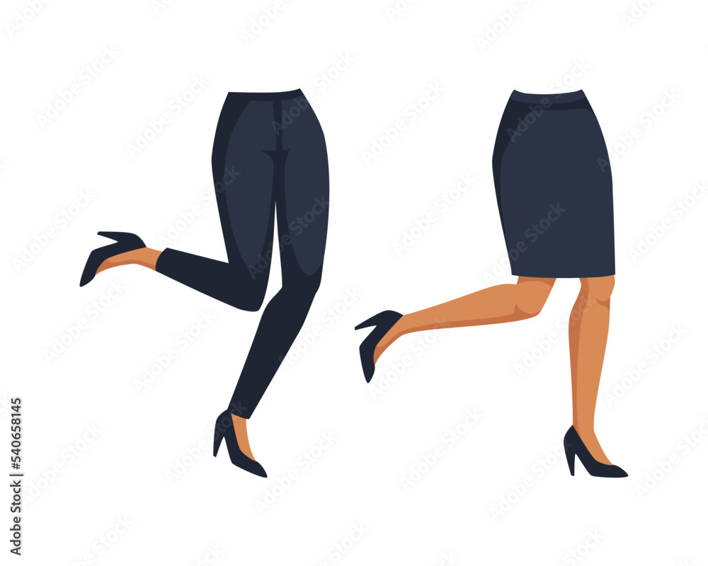 Office Woman Legs as Constructor and Creation Body Parts Vector Set ...