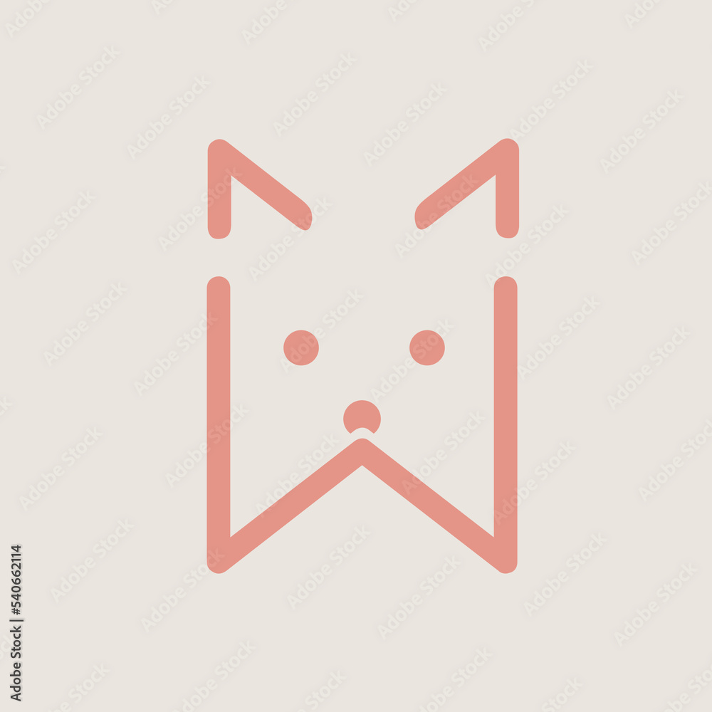 Letter W logo.Funny dog cartoon character mascot alphabet initial ...
