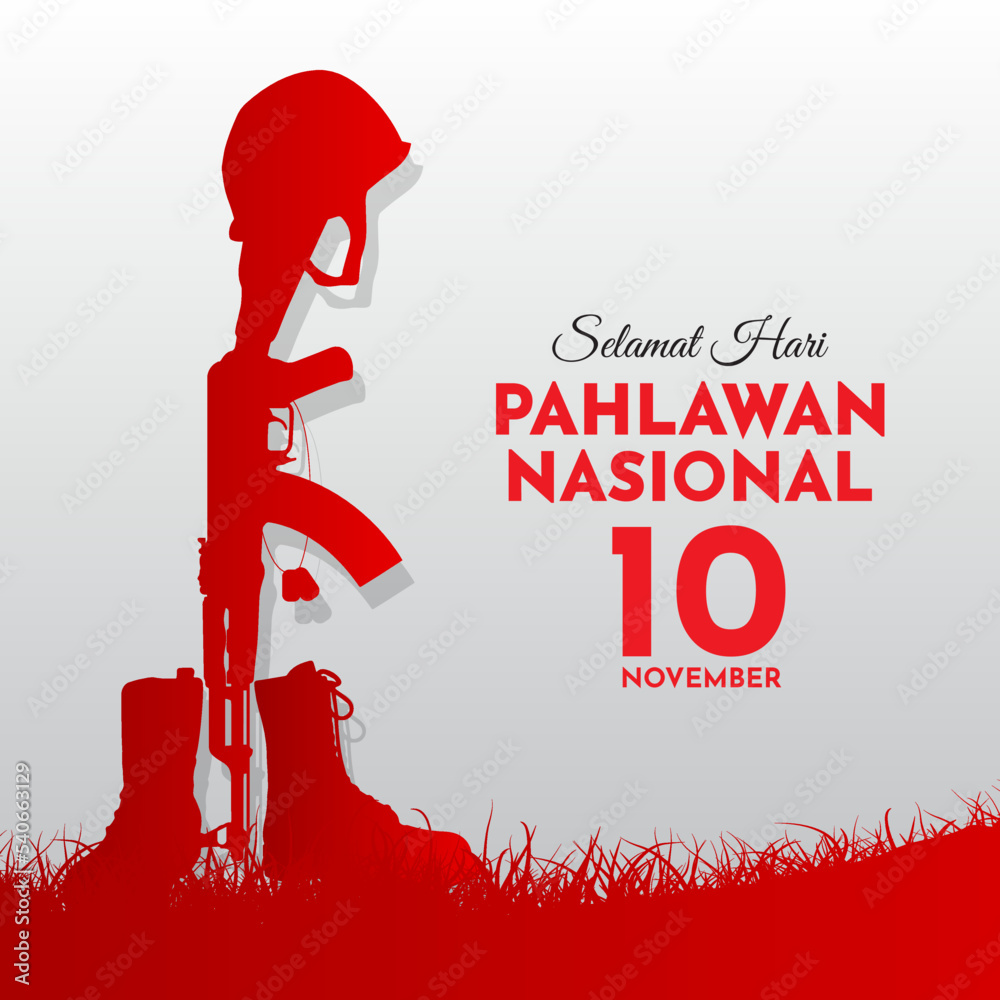 Celebration of heroes day of Indonesia design vector. Hari Pahlawan is ...