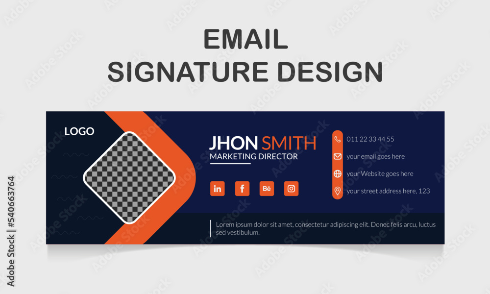 Corporate mail business email signature banner template Stock Vector ...
