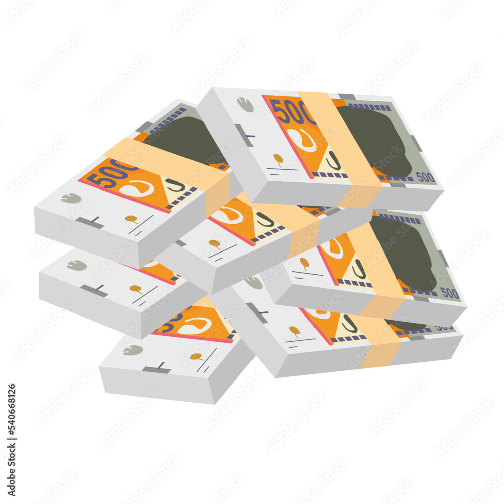 Macedonian Denar Vector Illustration. North Macedonia money set bundle ...