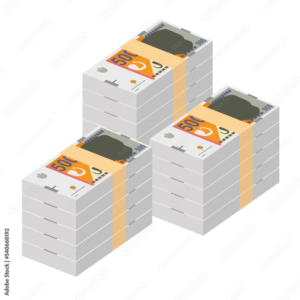Macedonian Denar Vector Illustration. North Macedonia money set bundle ...