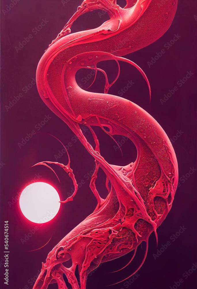 Deformed Body Horror Halloween Blood and Gore - Digital Art, 3D render ...