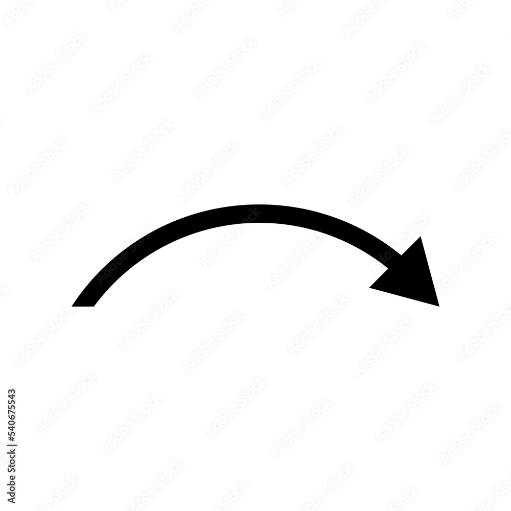 Thin long semi circle arrow. Vector illustration. Stock Vector | Adobe ...