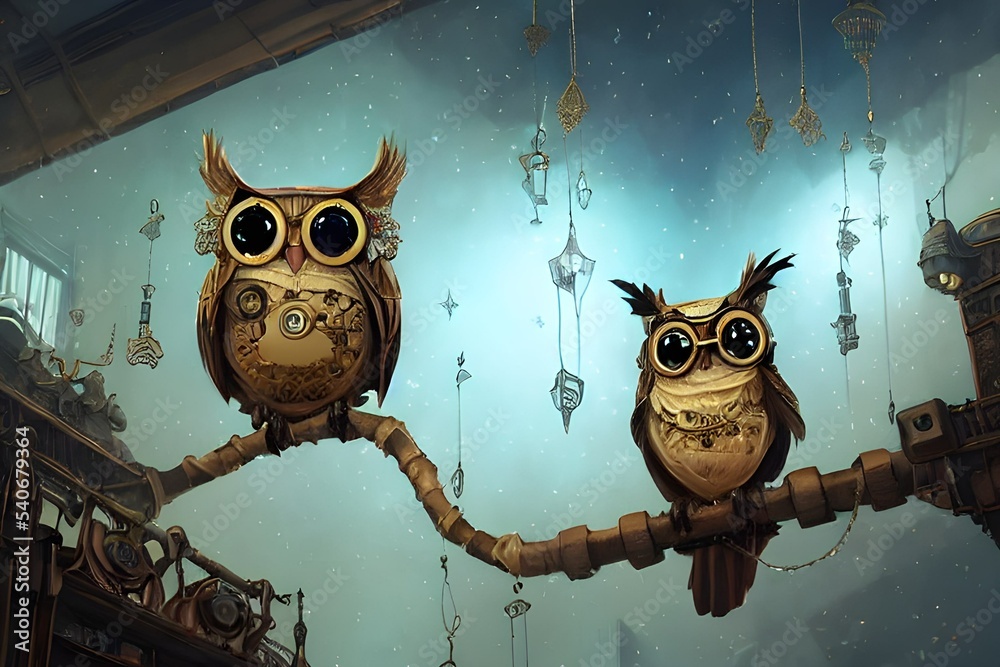 Steampunk Owl Wallpaper